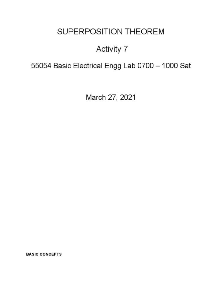 Superposition Theorem Lab Results | PDF | Electrical Network ...