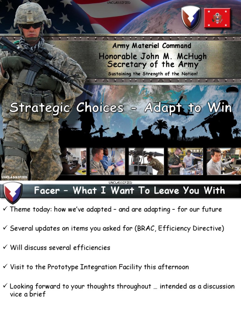 Final Slides - SecArmy Visit | PDF | United States Army | Strategic ...