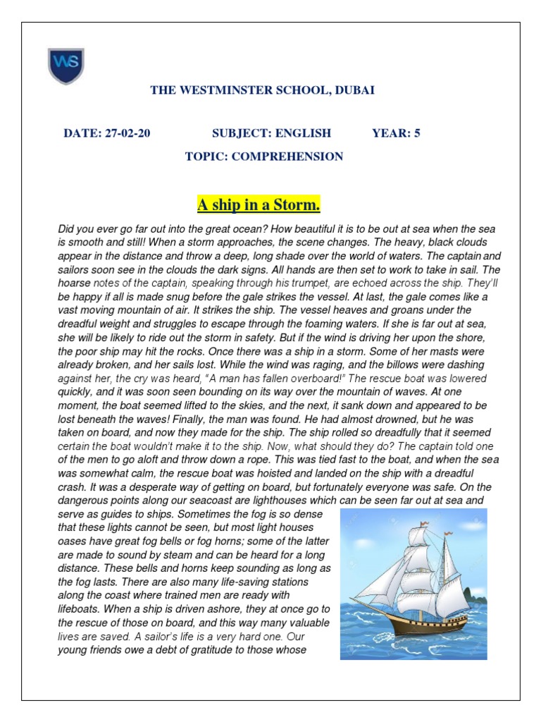 Comprehension Word | Download Free PDF | Ships | Sailor