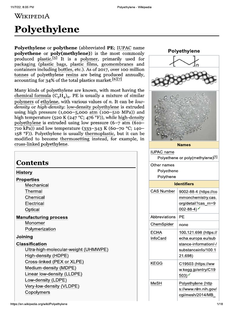 Polyethylene - Wikipedia | PDF