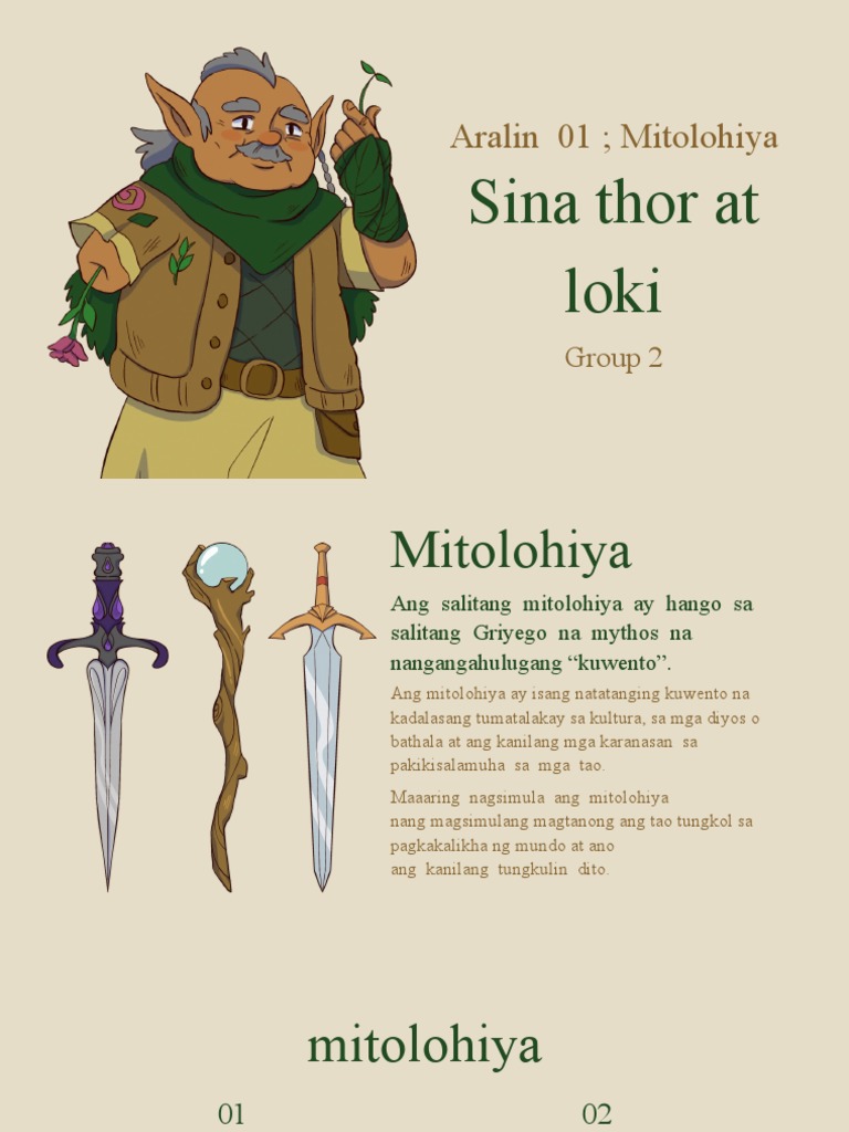 Aralin 1 Quarter 2 Mitolohiya Sina Thor at Loki | PDF