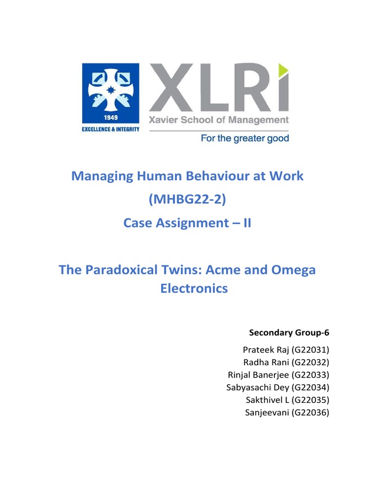 MHB-Assignment-Acme Omega | PDF | Procurement | Customer