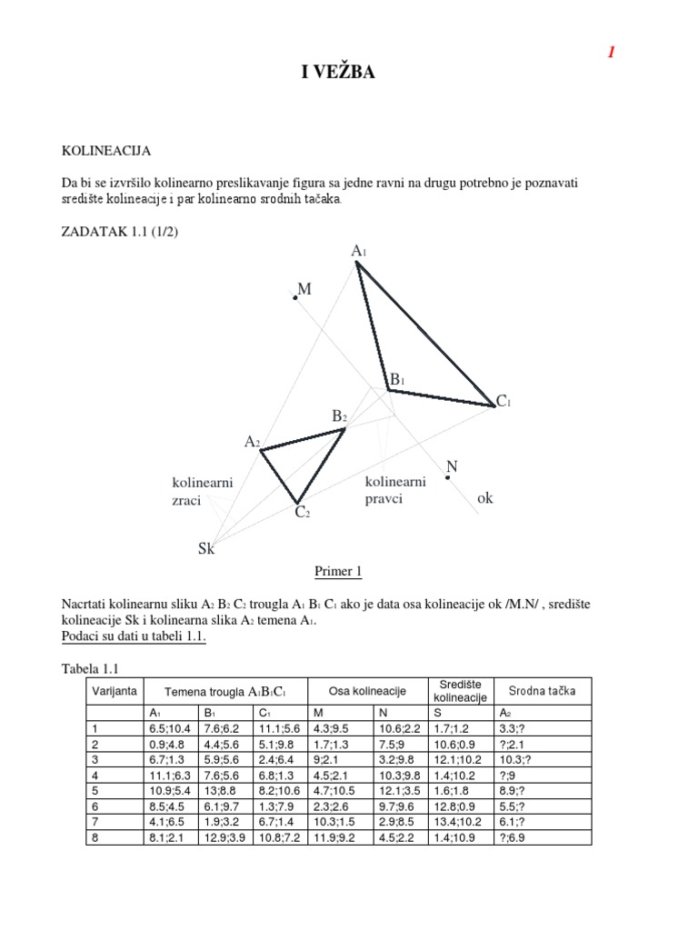 Vezbe (Nacrtna Geometrija) | PDF