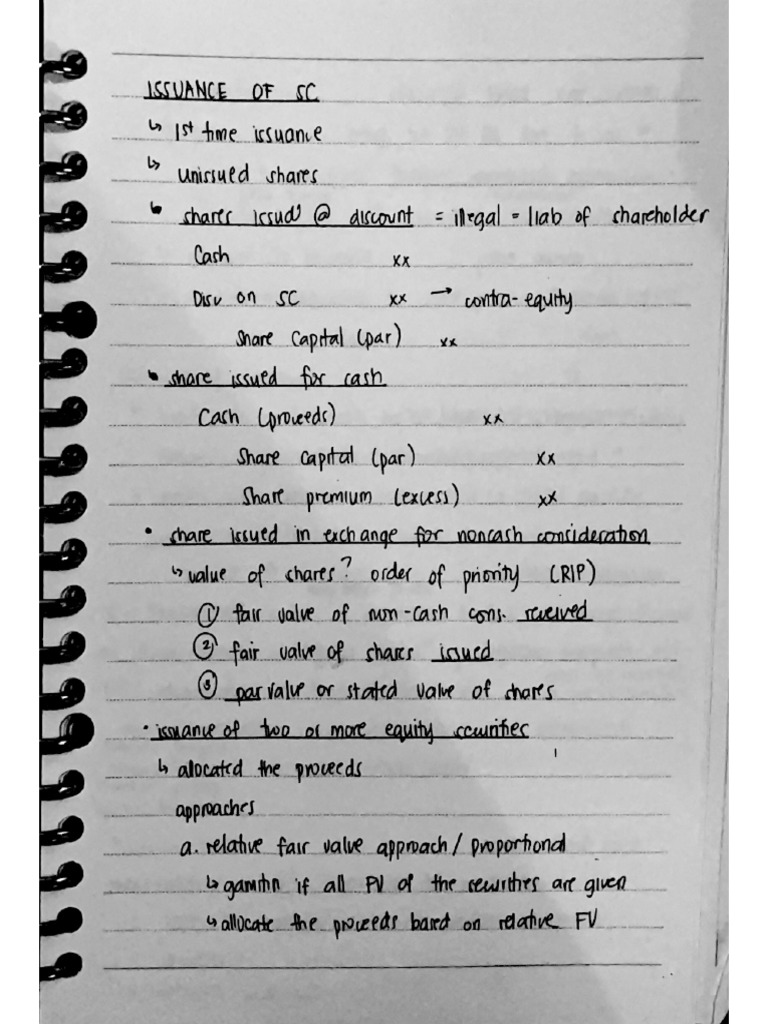 Issuance of Share Capital | PDF