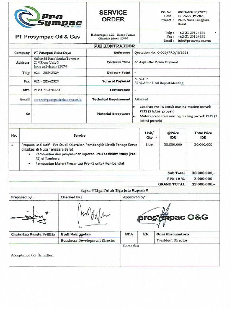POG - Pre FS PLTS Nusa Tenggara Barat | PDF