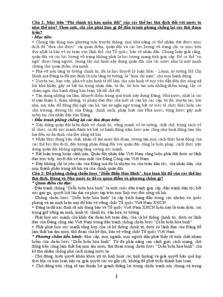 Đề cương QPAN HP2 | PDF