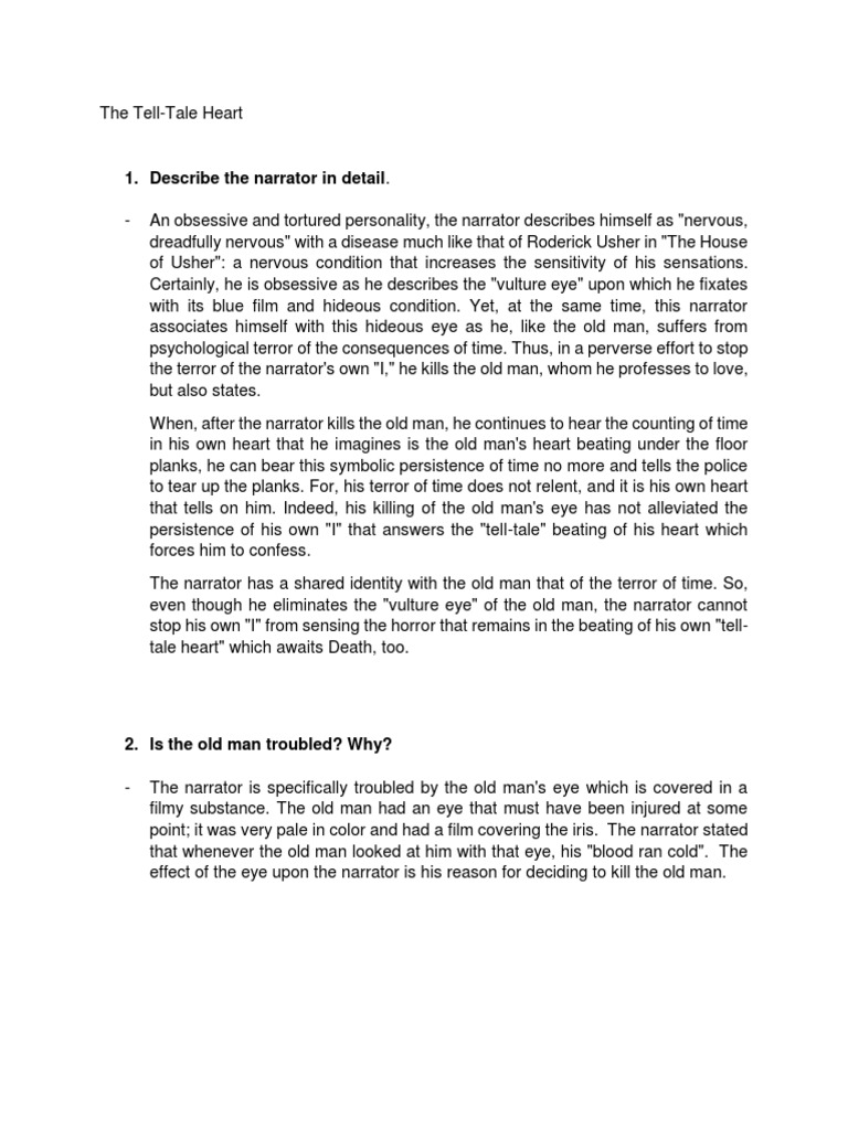 The Tell-Tale Heart: Unraveling a Murderer's Guilt and Obsession | PDF