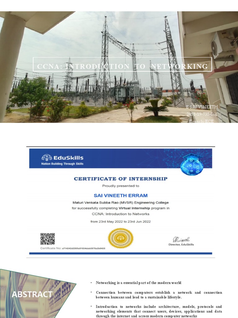 CCNA-Internship Presentation | PDF | Computer Network | Osi Model