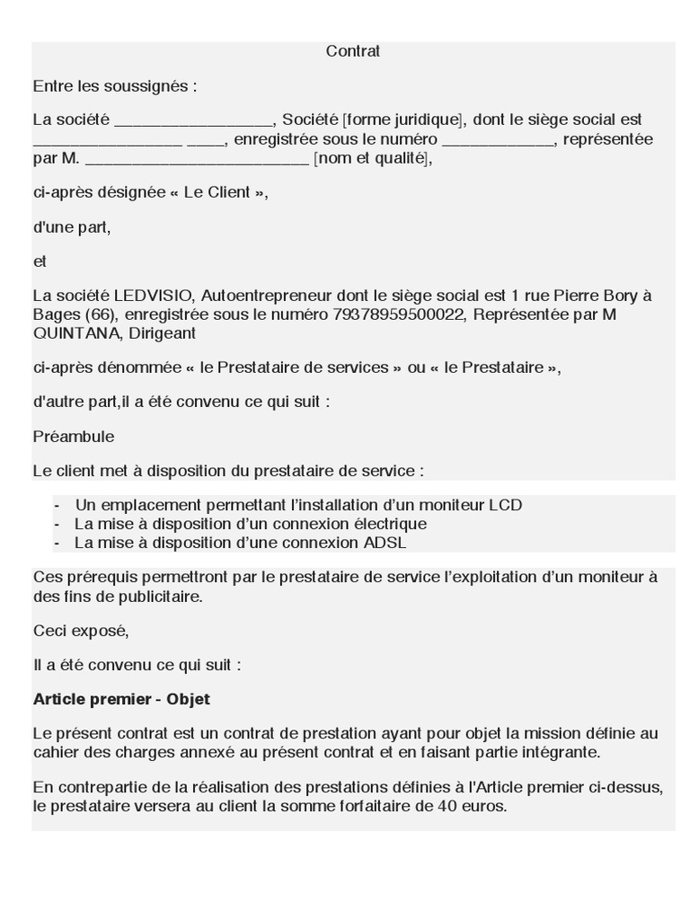 Contrat Type | PDF | Arbitrage