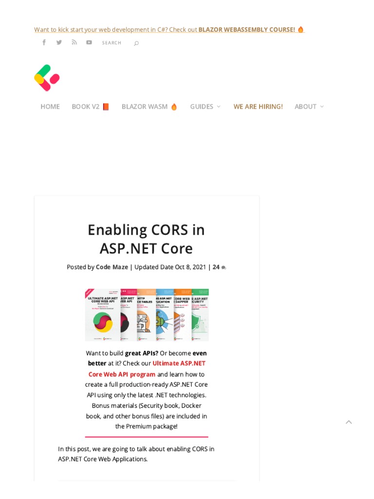 Enabling CORS in ASP - NET Core by Example - Code Maze Blog | PDF