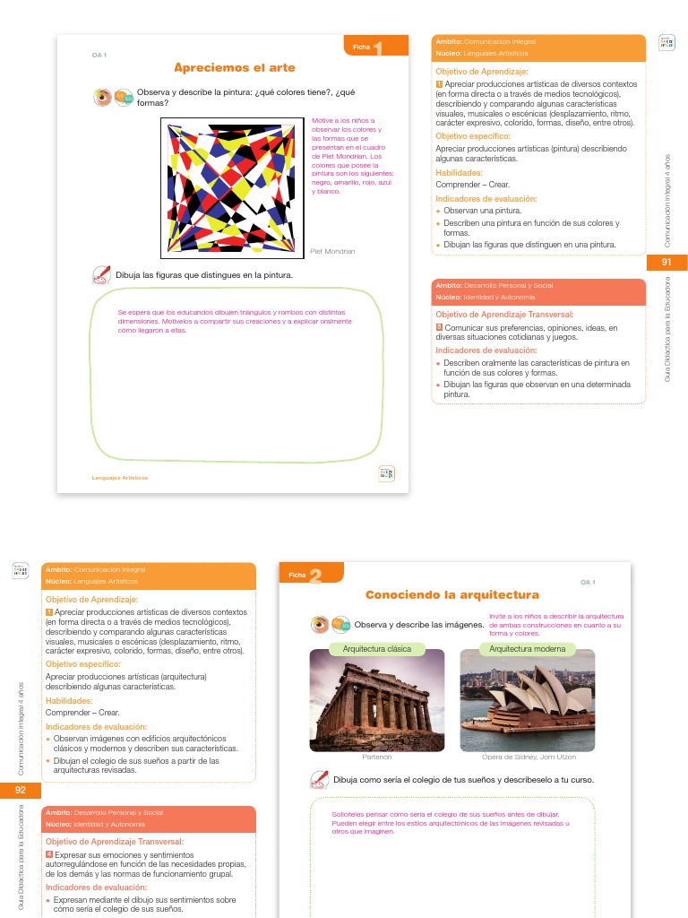 Guías de Lenguaje Artístico 4 Años | PDF | Las emociones | Aprendizaje