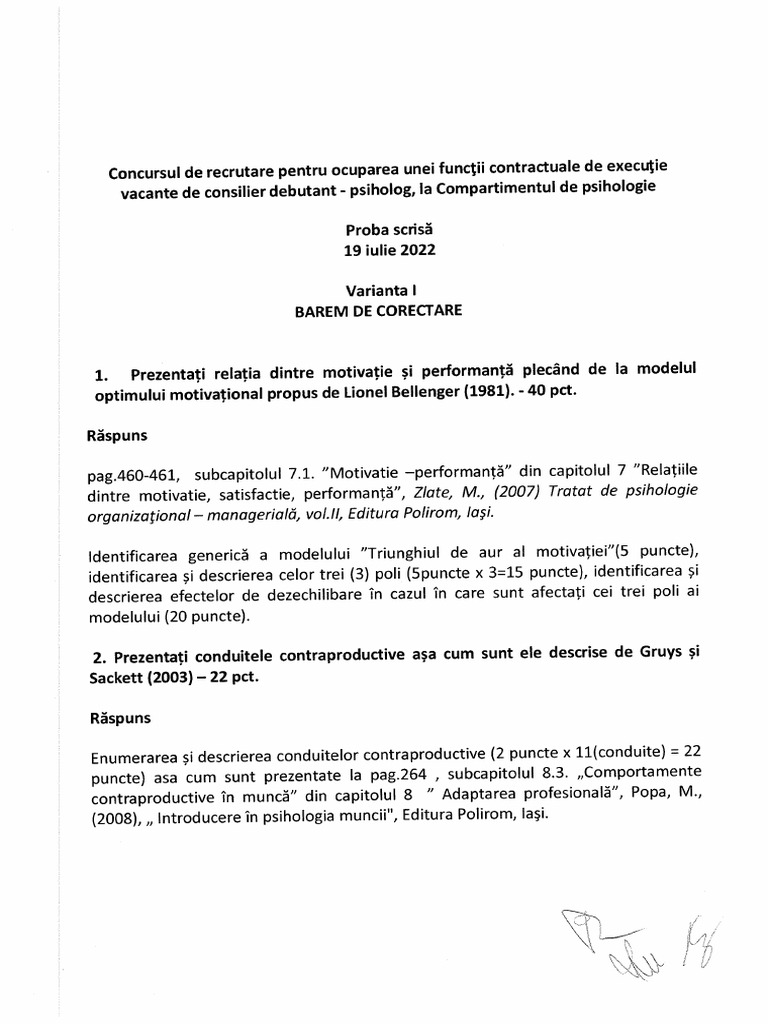 Barem-Proba-Scrisa19072022 Inspectia Judiciara | PDF