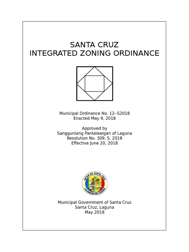 Santa Cruz Integrated Zoning Ordinance | PDF | Agriculture | Disaster ...