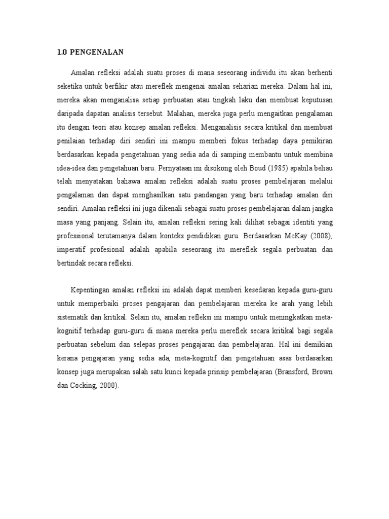 Pengenalan Amalan Refleksi | PDF