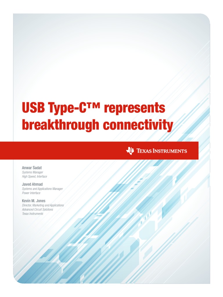 USB Type-C™ Represents Breakthrough Connectivity | PDF | Usb | Laptop
