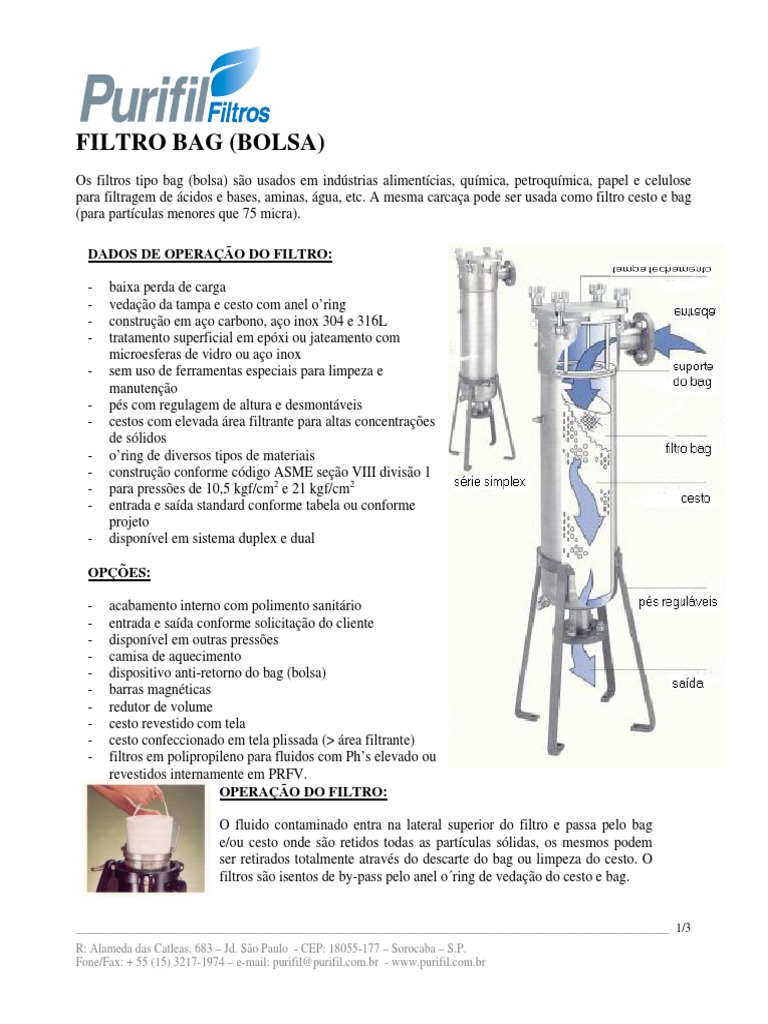 Filtro Bag | PDF | Química | Materiais