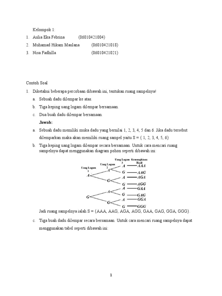 Contoh Soal Titik Sampel | PDF