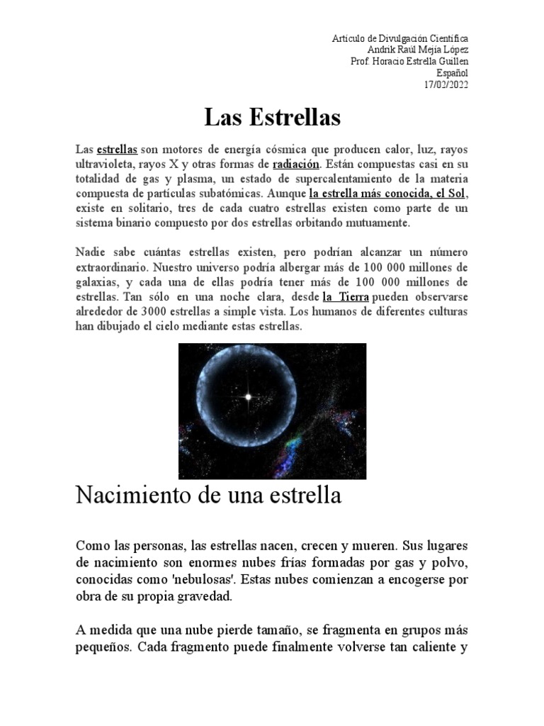Las Estrellas | PDF | Estrellas | Astronomía estelar Las Estrellas | PDF | Estrellas | Astronomía estelar