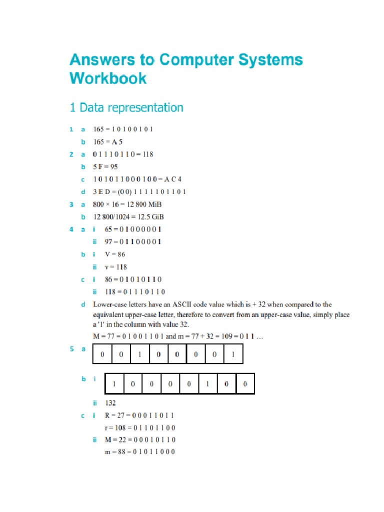 Chapter 1 Workbook Answers | PDF