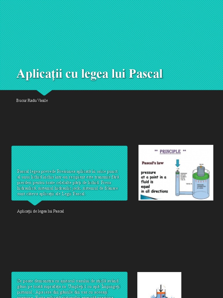 Aplicații Cu Legea Lui Pascal | PDF