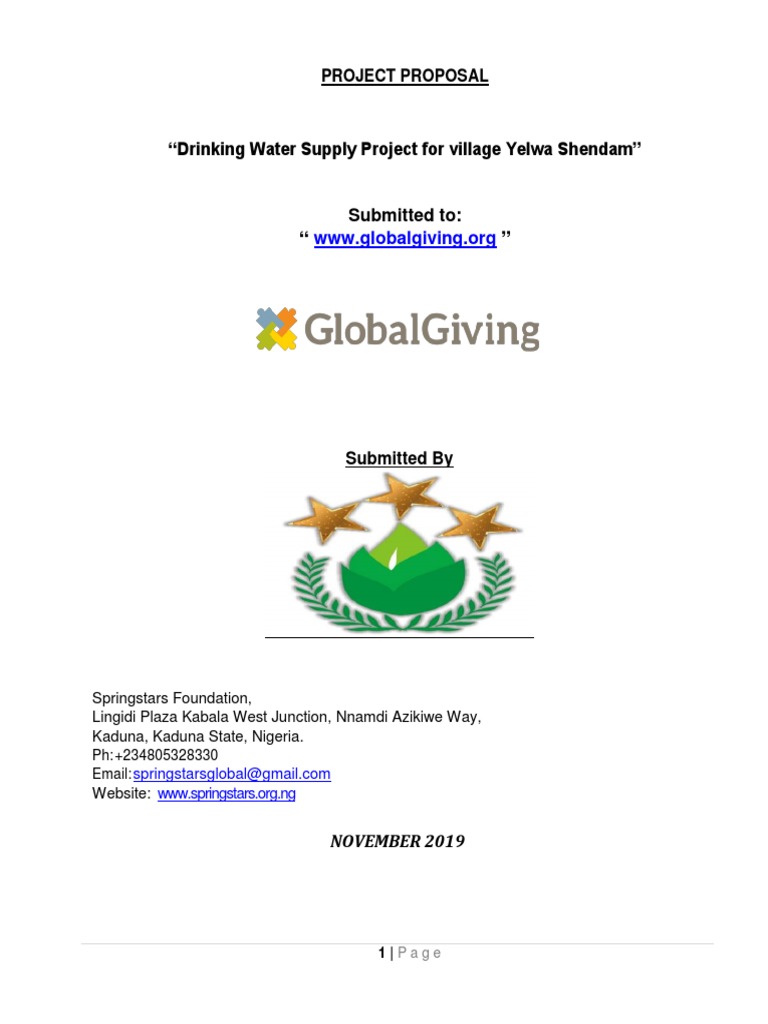 Yelwa Shendam Drinking Water Project | PDF | Drinking Water | Sanitation