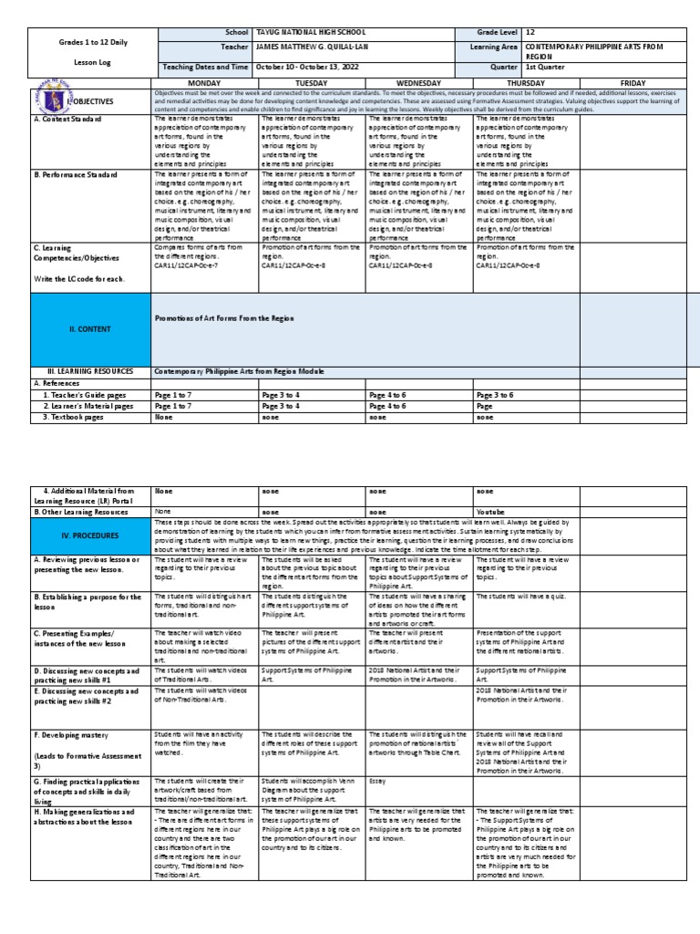 Dll-Cpar 10-13 | Download Free PDF | Learning | Curriculum