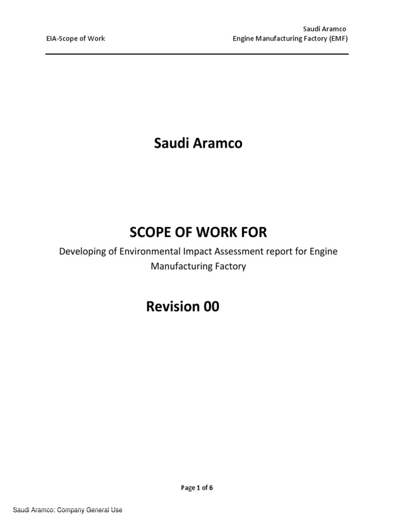 Project Scope-Eia | PDF | Environmental Impact Assessment | Saudi Arabia