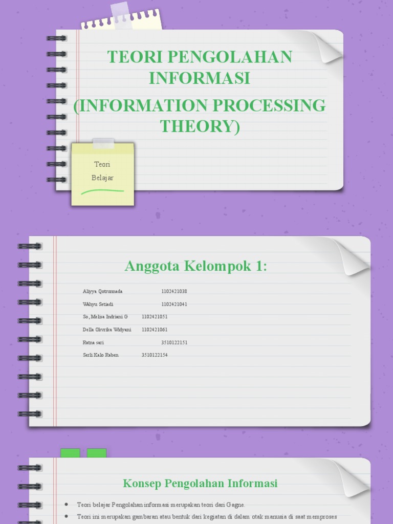 Kelompok 1 - Teori Belajar Pengolahan Informasi | PDF | Komputer
