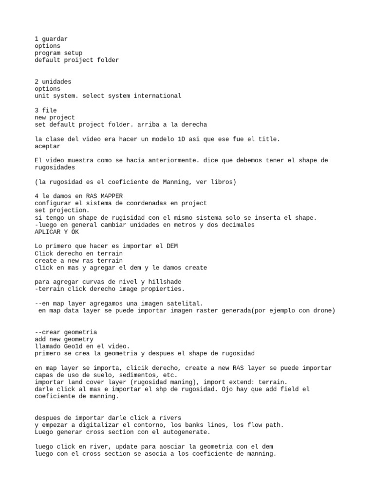 Notas Hec Ras | PDF
