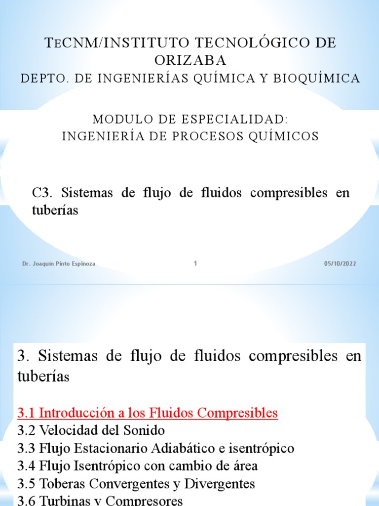 c3 Fluido Compresible Itf | PDF | Fluid Dynamics | Mach Number