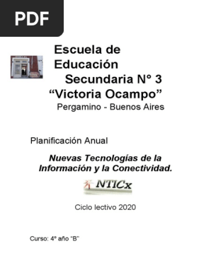 Nticx 4to B Signos Clasificacin Planificación Y Programa NTICx 2023