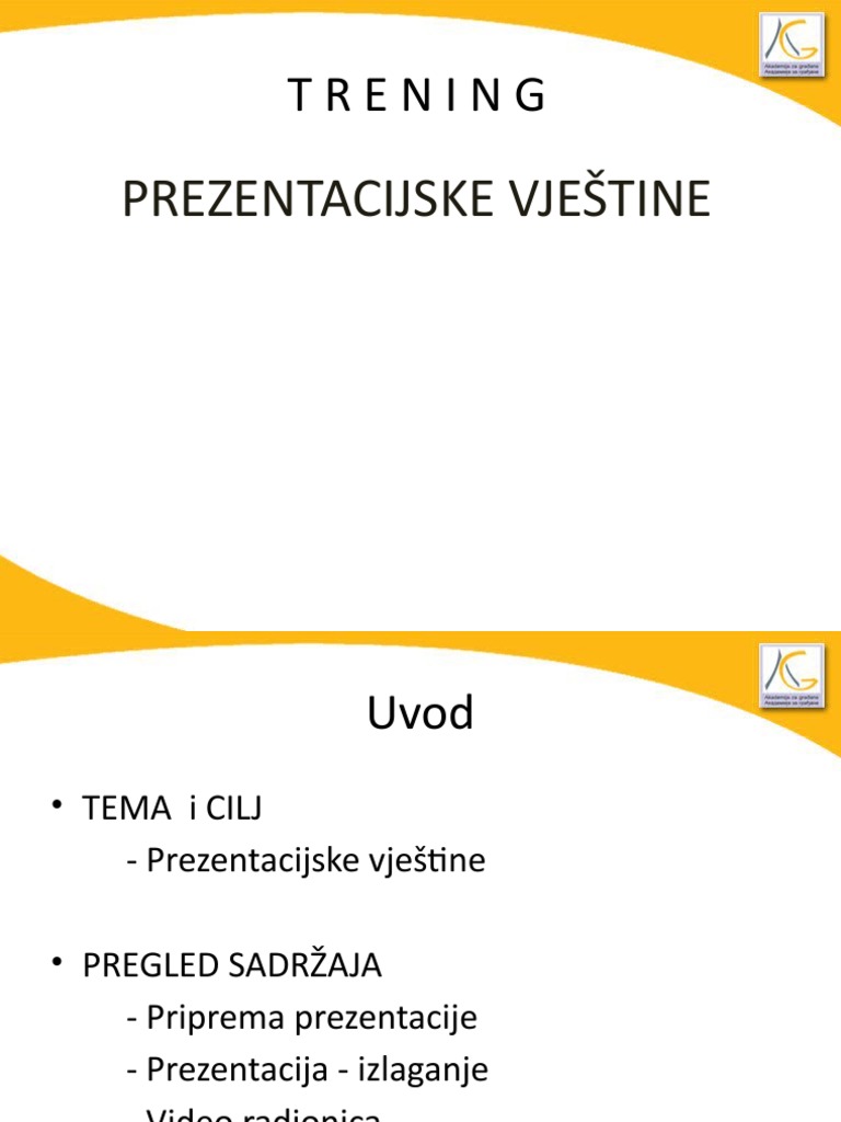 Prezentacijske Vjestine 1 Dio | PDF