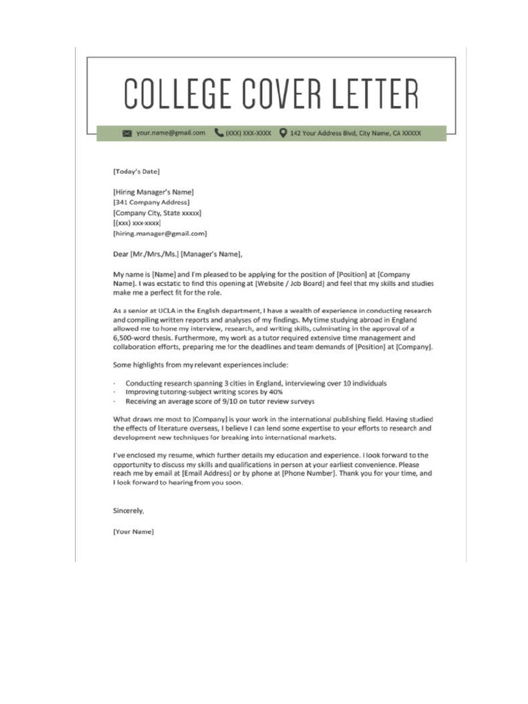 Letter of Application | PDF