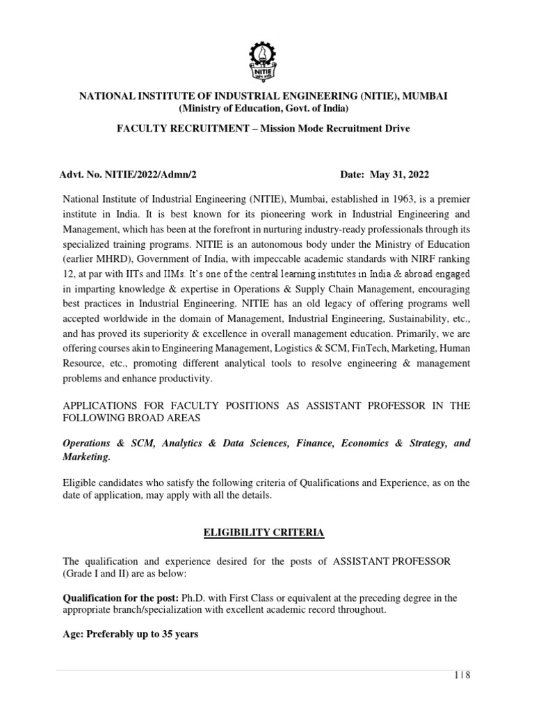 Rolling-Advertisment-Assistant-Professor-Grade-I-II - Mission-Mode ...