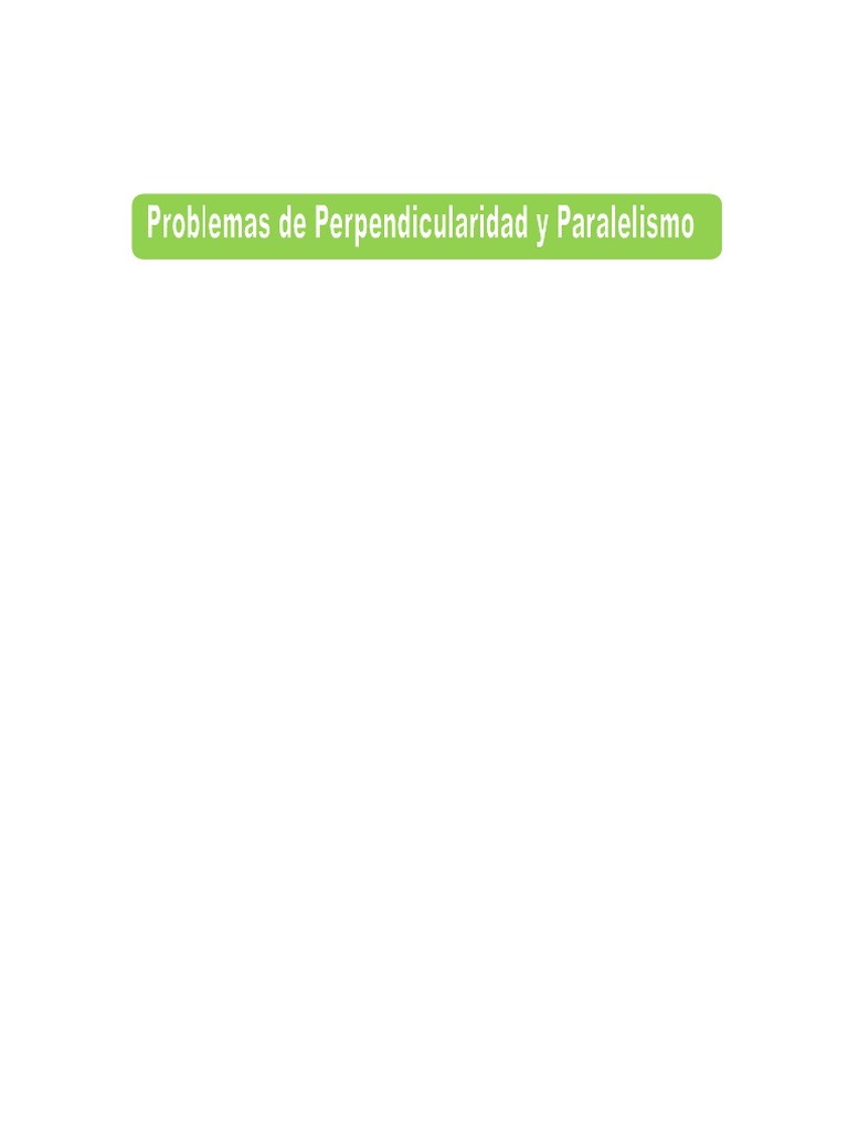 Problemas de Perpendicularidad y Paralelismo | PDF