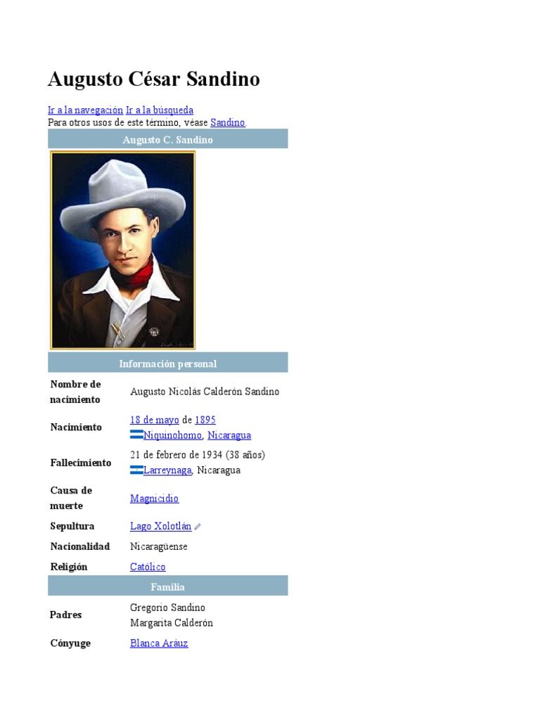 Augusto César Sandino Biografía | PDF