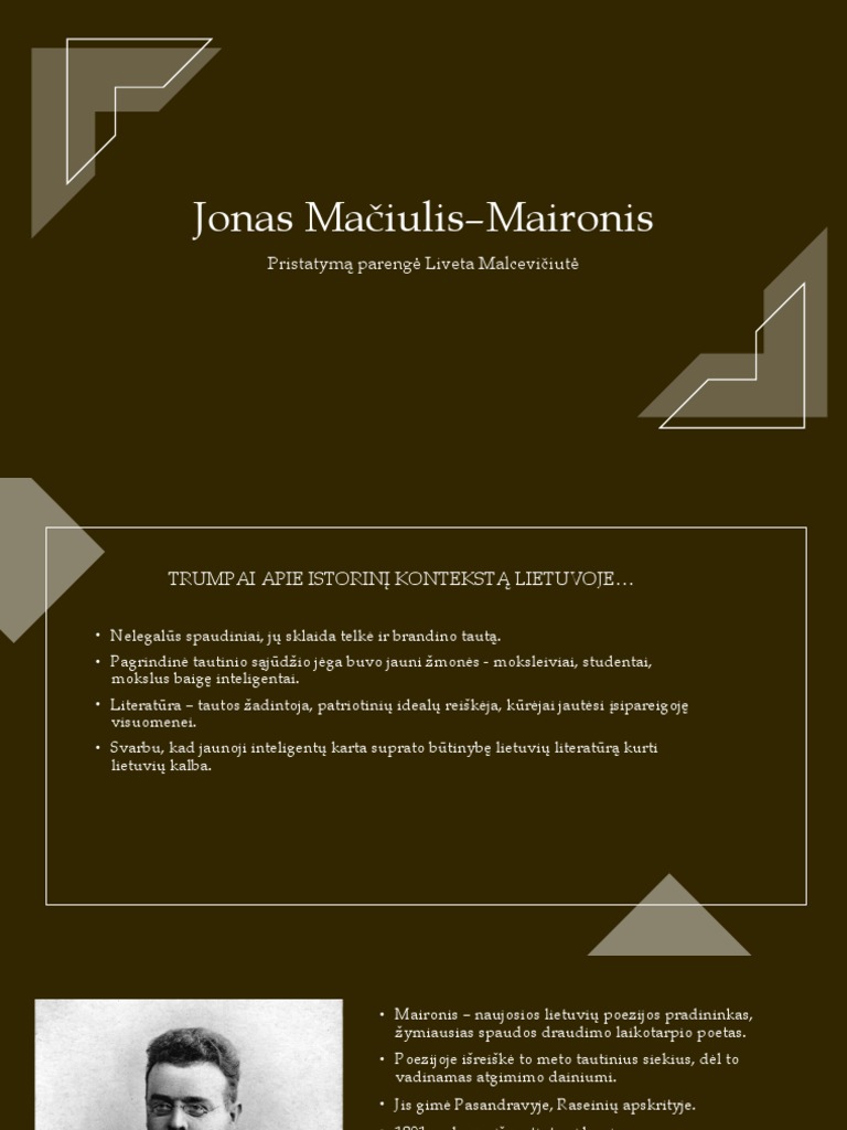Jonas Mačiulis–Maironis | PDF