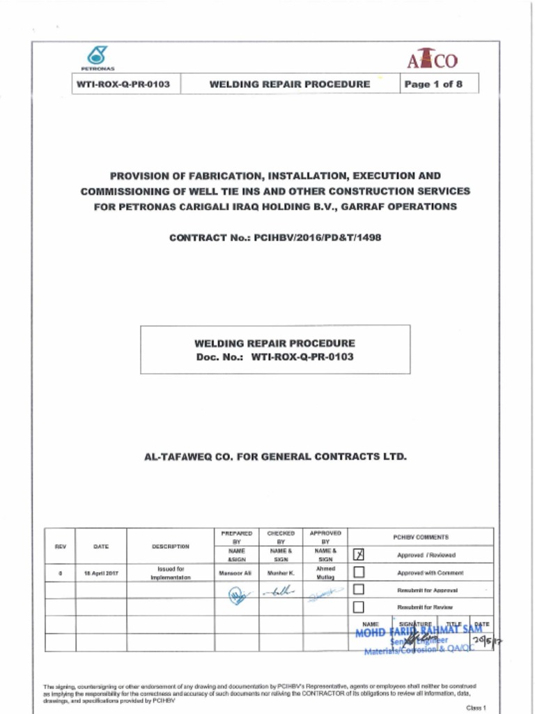 Welding Repair Procedure | PDF