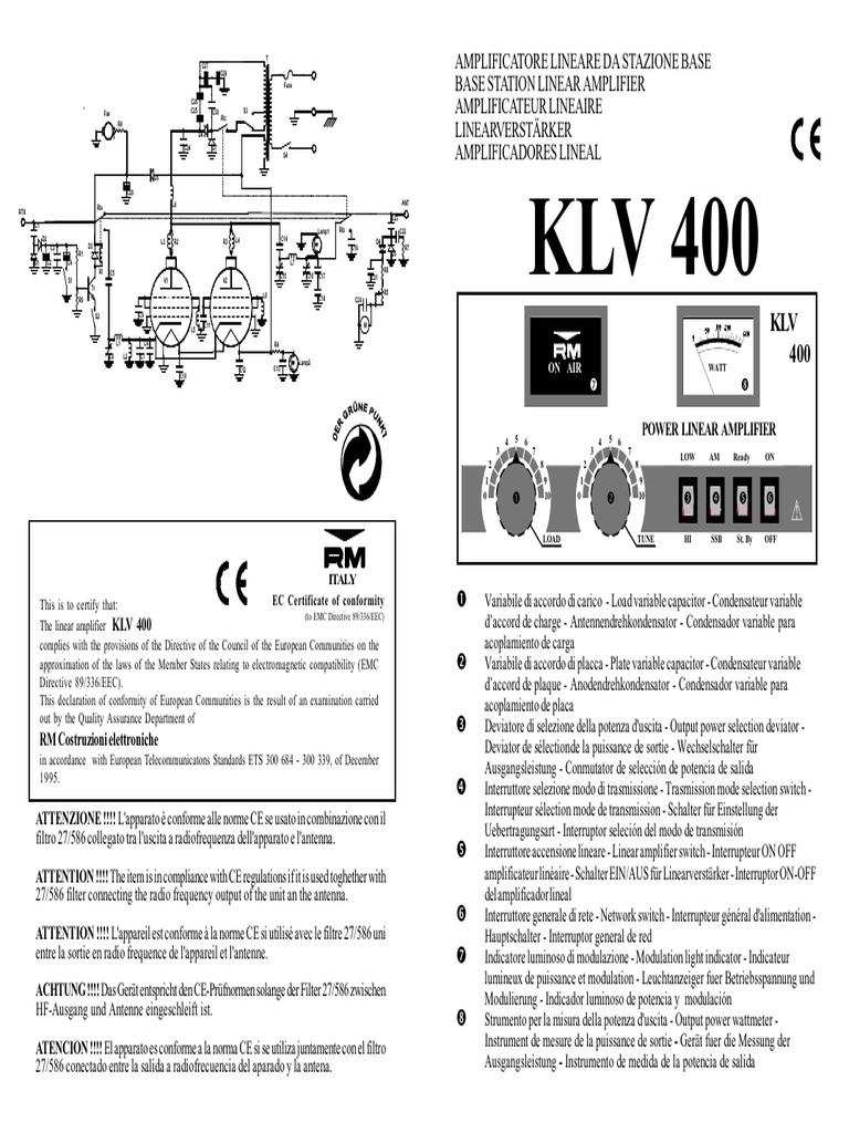 Manual RM KLV400 ENG ITA | PDF | Frequency Modulation | Amplifier