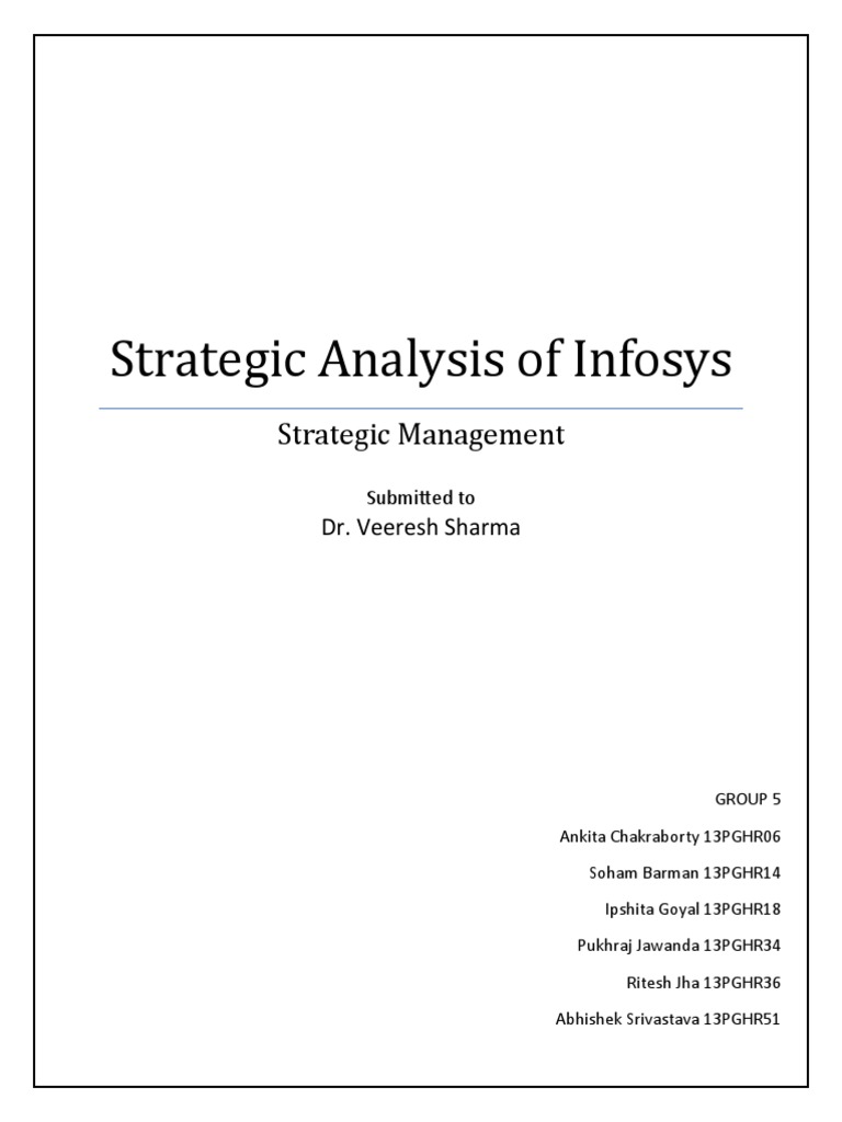 Infosys Strategic Analysis Report | PDF | Swot Analysis | Outsourcing