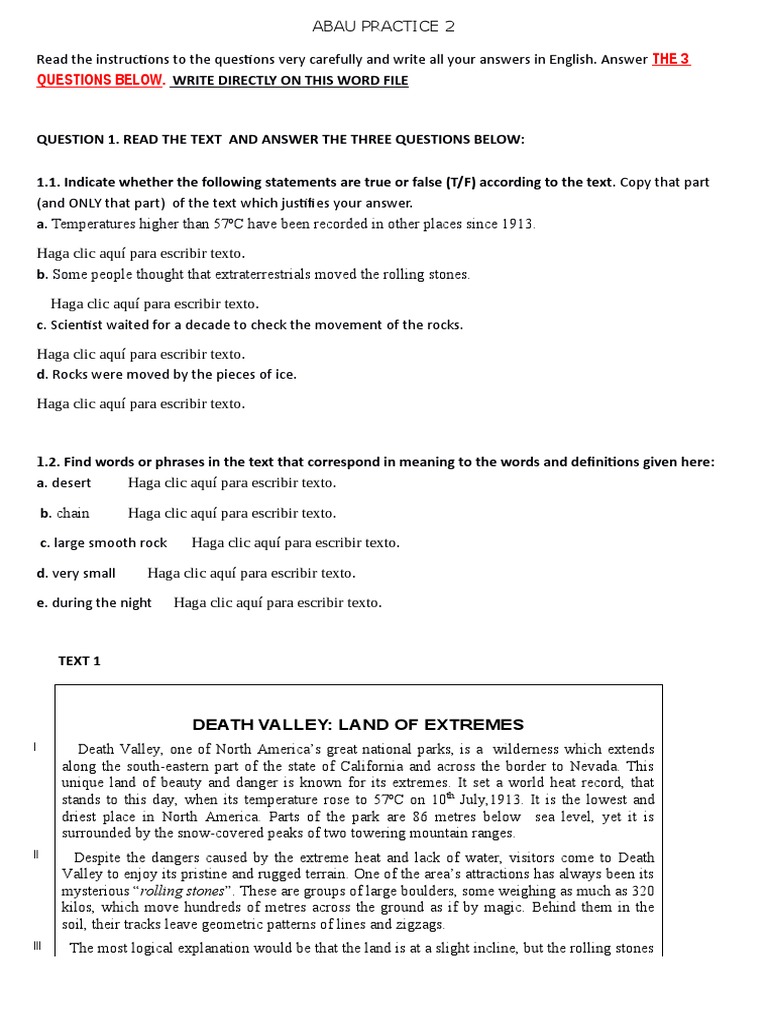 ABAU PRACTICE Nº 2 | PDF | Physical Geography | Earth Sciences