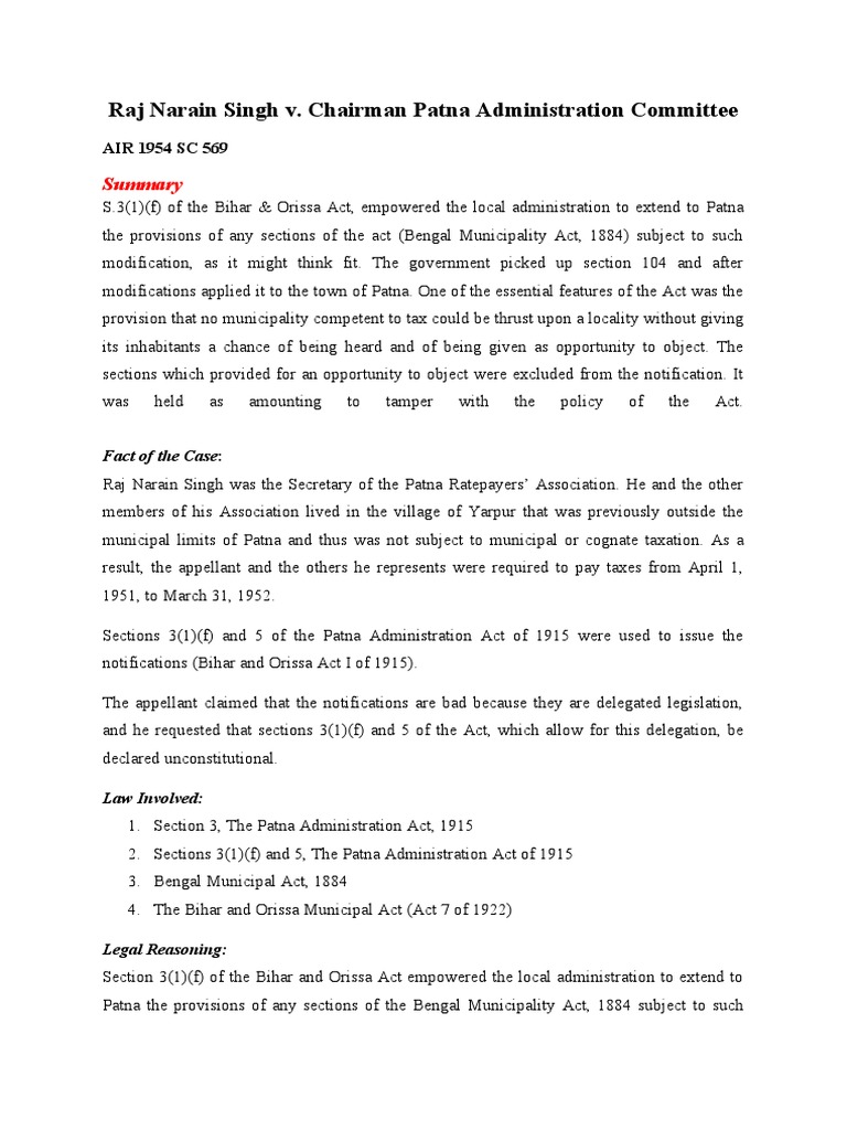 Raj Narain Singh Case | PDF | Public Sphere | Public Law
