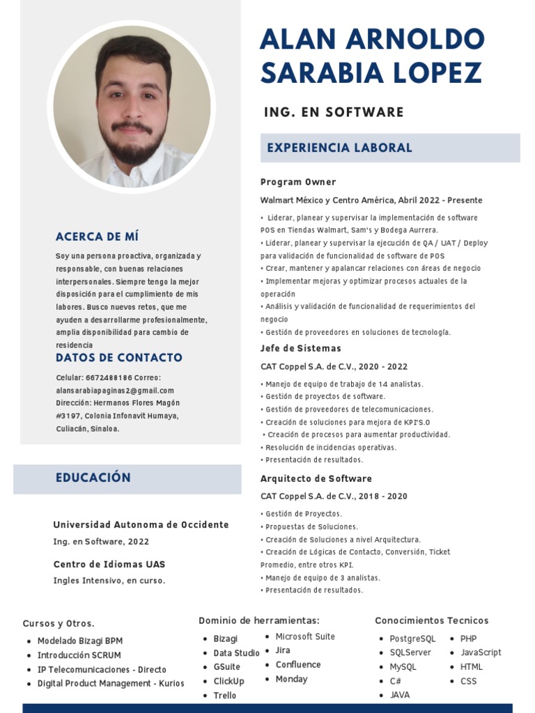 CV Alan Sarabia 21092022 | PDF | Software | Ciencias de la Computación