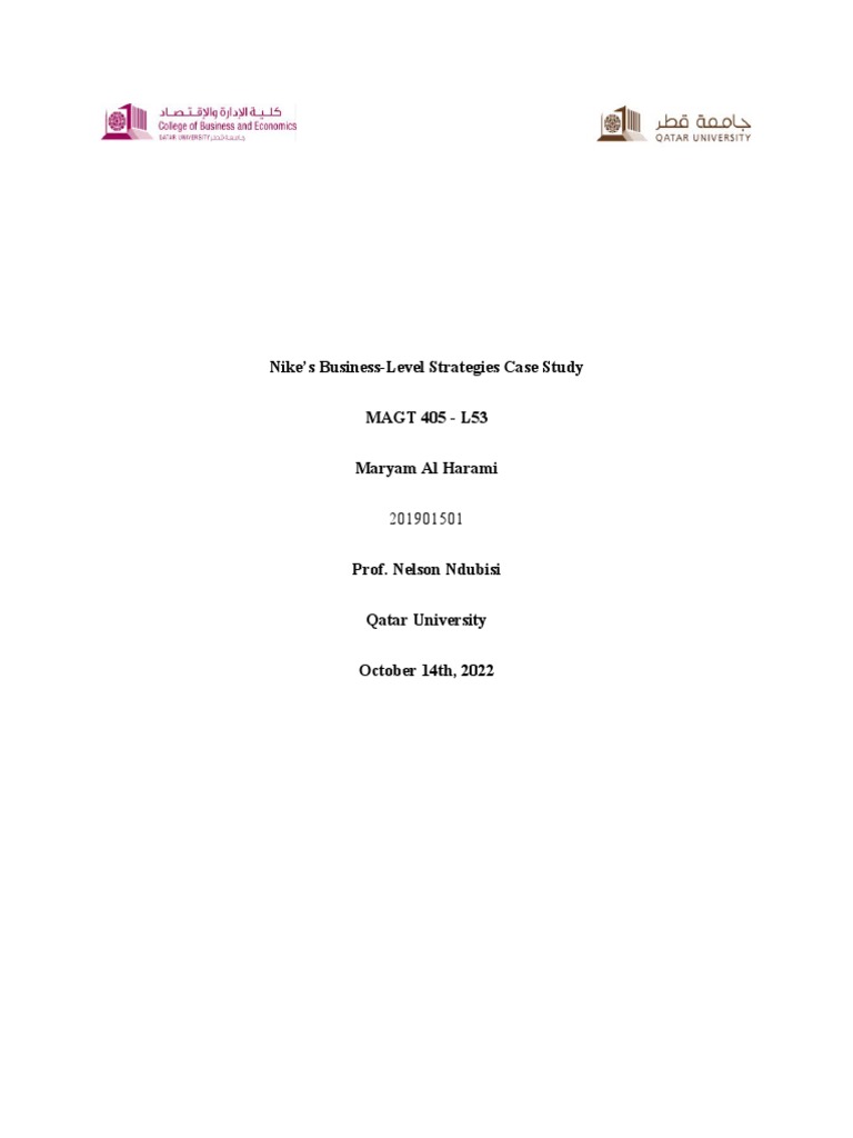 Nike's Business-Level Strategies Case Study | PDF | Nike | Marketing