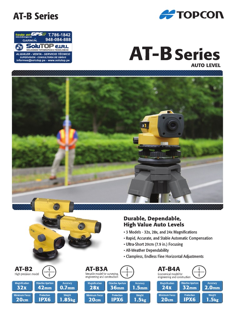 Brochure Nivel Topcon ATB4A ATB3A ATB2 ST | PDF