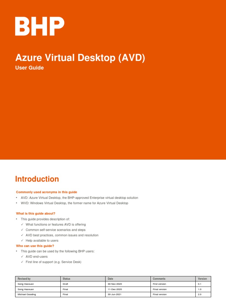 Azure Virtual Desktop - User Guide - v1.2 | PDF | Remote Desktop ... Azure Virtual Desktop - User Guide - v1.2 | PDF | Remote Desktop ...