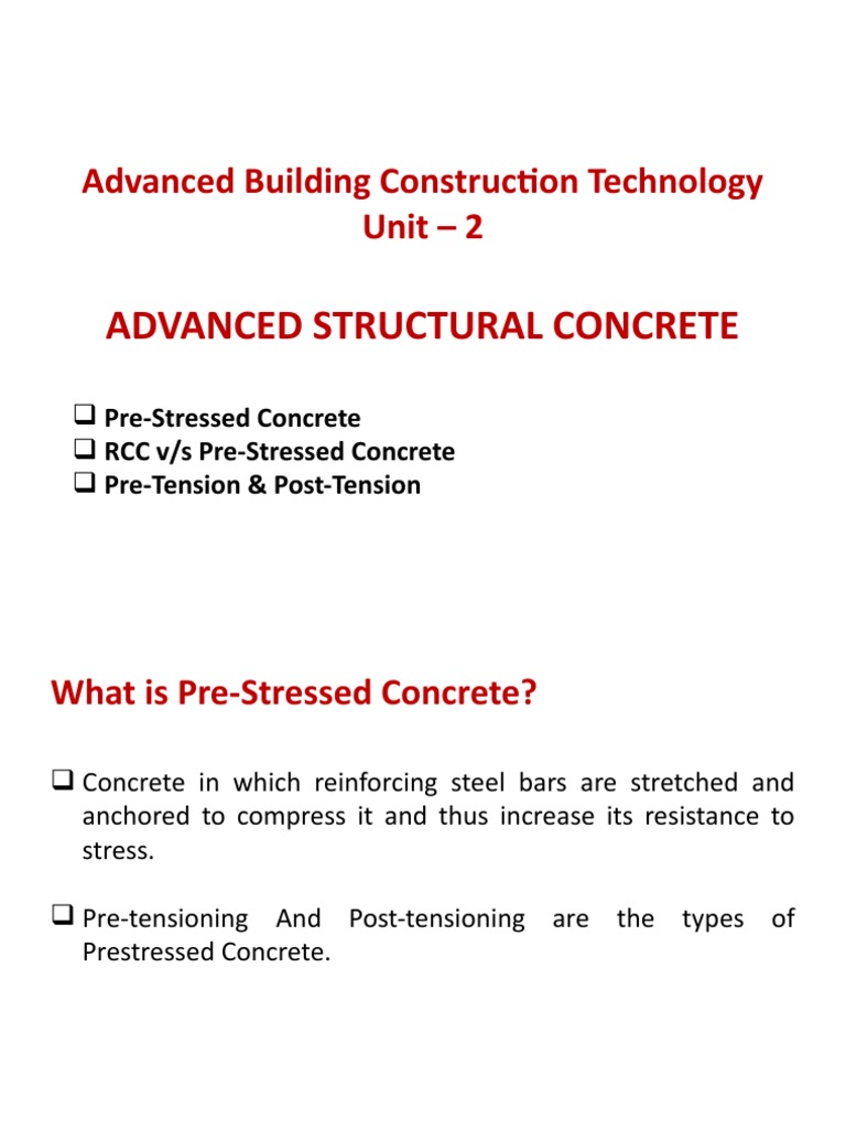 Advanced Structural Concrete - Lecture 1 | PDF | Prestressed Concrete ...