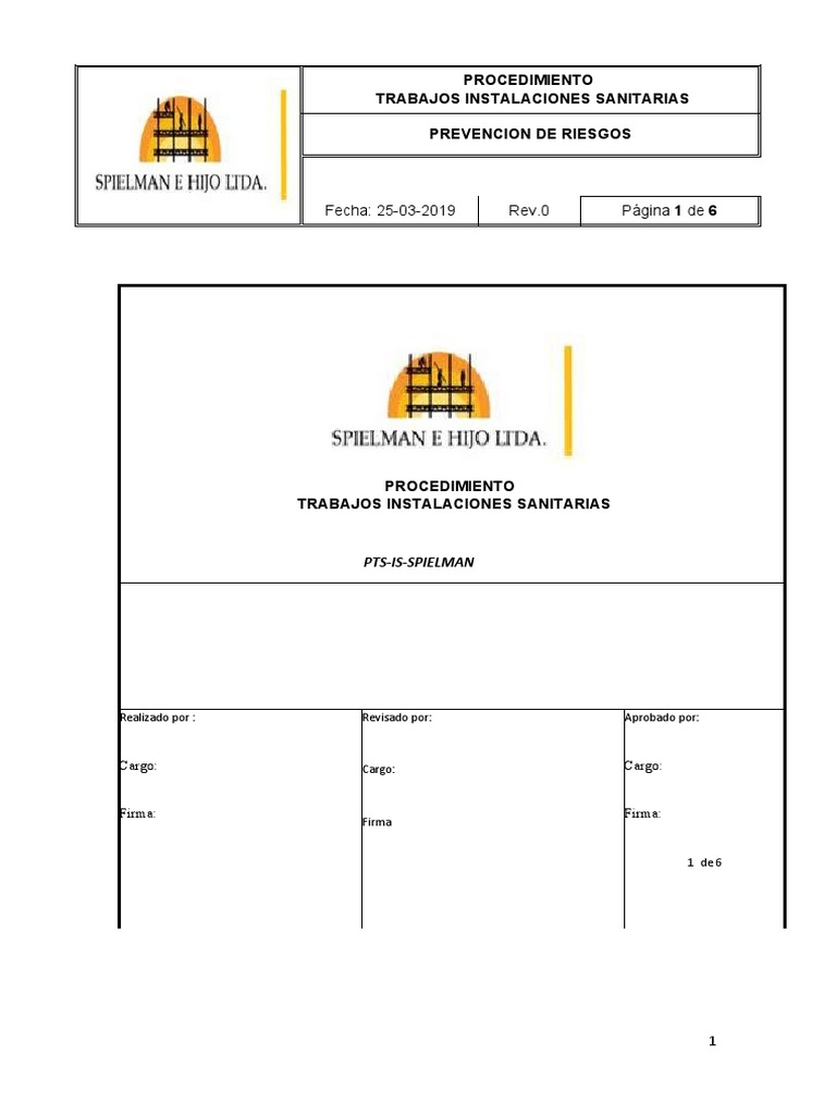Procedimiento de Trabajo Seguro Instalaciones Sanitarias | Descargar gratis PDF | Andamio