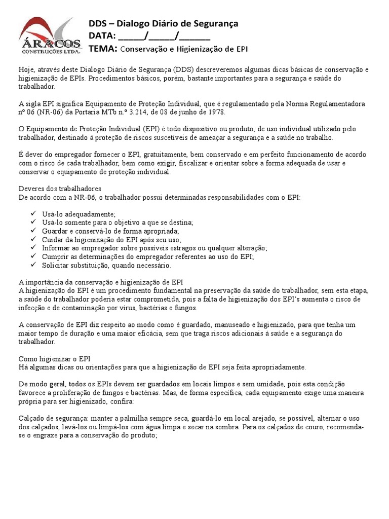 DDS - Uso Do EPI | PDF