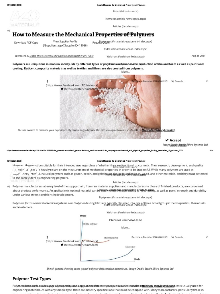How To Measure The Mechanical Properties of Polymers | PDF ...